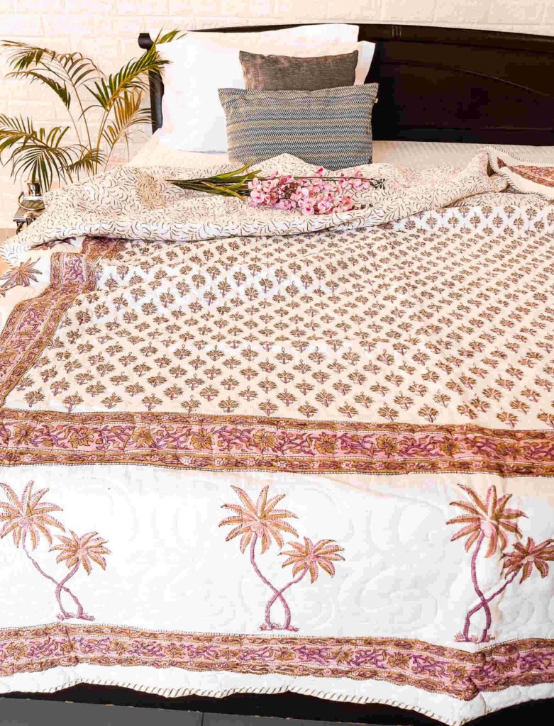 Palm Tree Double Bed Quilt - Palm Tree Double Bed Quilt